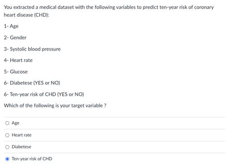 Solved You Extracted A Medical Dataset With The Following Chegg