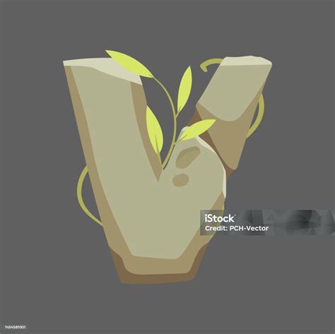 돌 편지 V 벡터 일러스트 레이 션 개념에 대한 스톡 벡터 아트 및 기타 이미지 개념 고풍스런 교육 Istock