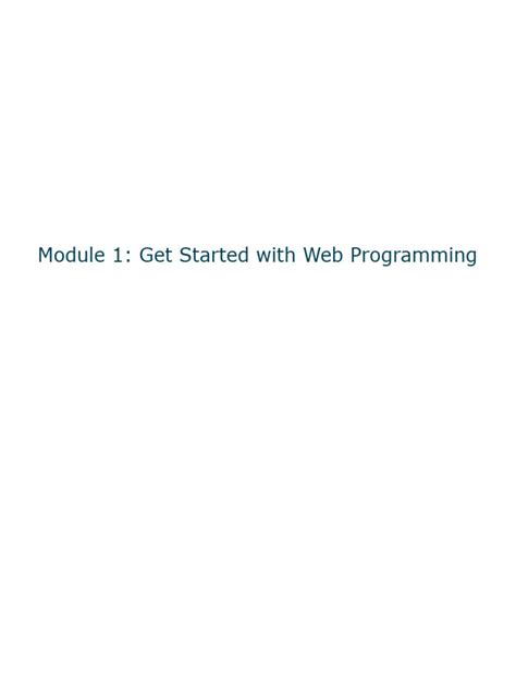 Module 1 Get Started With Web Programming Pdf World Wide Web Computers