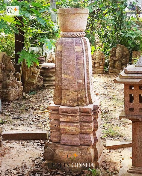 Sandstone Khandolite Stone Tulsi Chaura Tulsi Pot For Puja Crafts Odisha