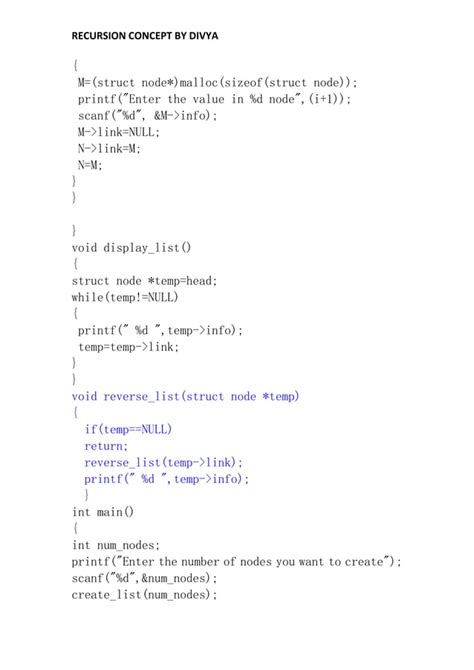Recursion Concepts By Divya Pdf