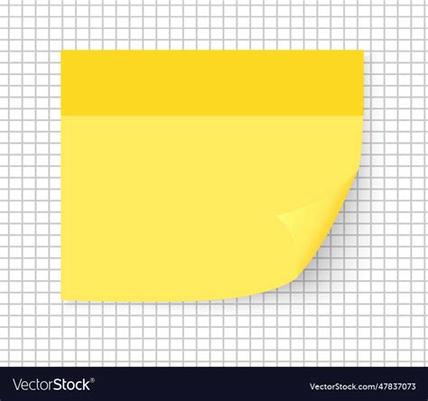 Yellow Sticky Note Isolated Royalty Free Vector Image
