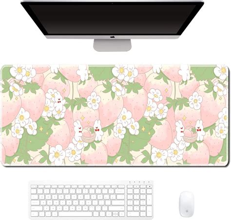 Cityhermit Cute Computer Desk Mat For Keyboard Large Mouse Pad Kawaii Aesthetic