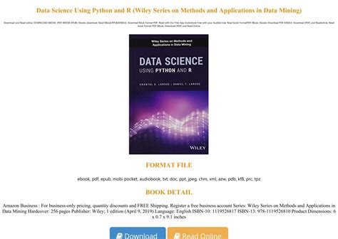 Data Science Using Python And R Wiley Series On Methods And Applications In Data Mining