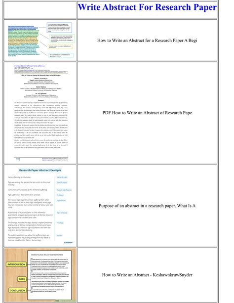 Write Abstract For Research Paper Pdf
