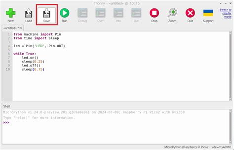 Pi Pico2 でlチカしてみる Front