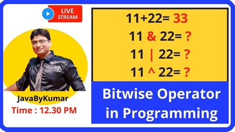 Bitwise Operators In Java Bitwise Operators Example Bitwise And Or Exclusive Or Youtube