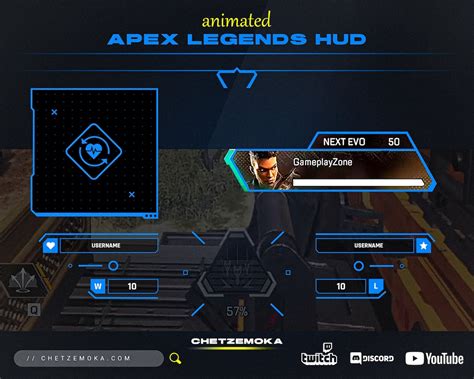 Apex Legends Overlay Hud Blue Animated Map Cover Label Bars Wins And Loss Counter Twitch Etsy