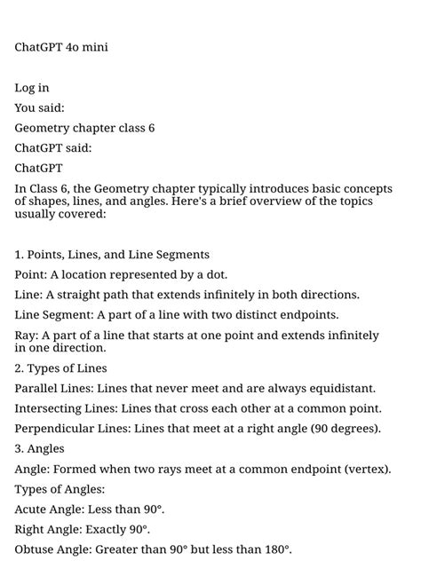 Geometry Chapter Class 6 Pdf