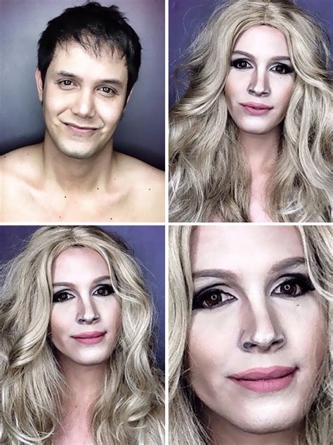 Guy Transforms His Face With Makeup To Look Like Female Hollywood