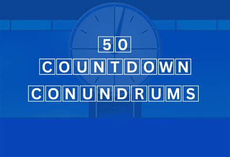 50 Countdown Conundrums With Answers 2025 50 Countdown Conundrums With Answers 2025