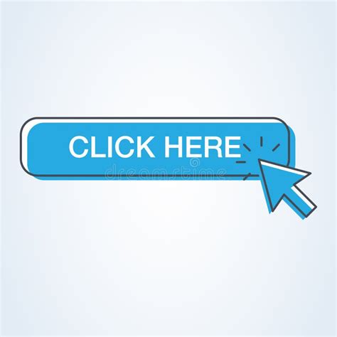 Click Here Button With Hand Icon Vector Click Web Sign Cursor Symbol