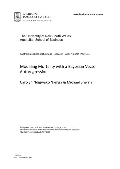 Pdf Modeling Mortality With A Bayesian Vector Autoregression