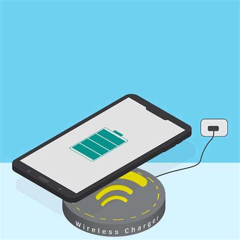 Premium Vector Wireless Smart Phone Charger Technology Vector Illustration