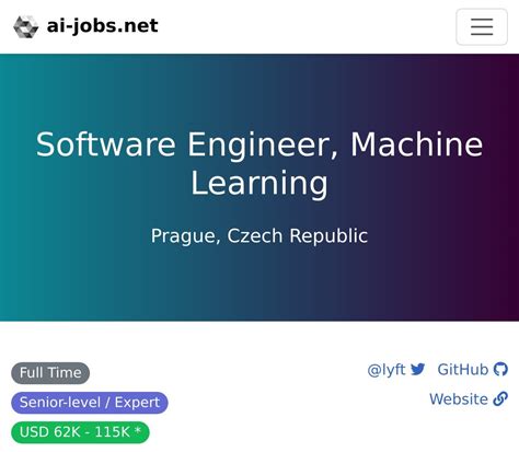 Hiring Software Engineer Machine Learning In Prague Czech Republic Raimljobs