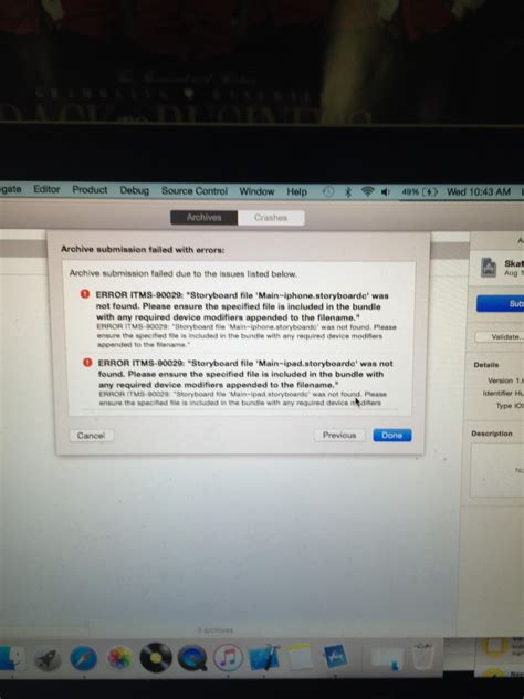 Xcode Archive Submission Failed With Errors Stack Overflow