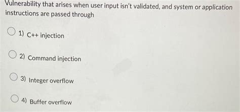 Solved Vulnerability That Arises When User Input Isnt