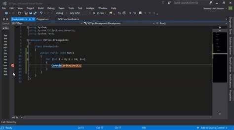 Hutch Codes — Visual Studio Tips Breakpoints