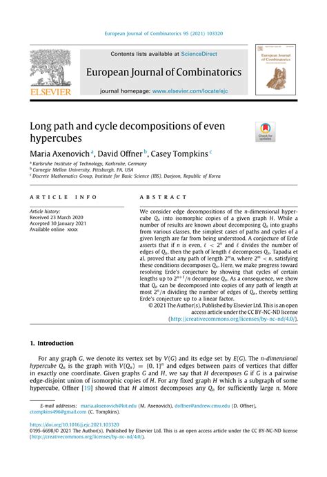 Pdf Long Path And Cycle Decompositions Of Even Hypercubes