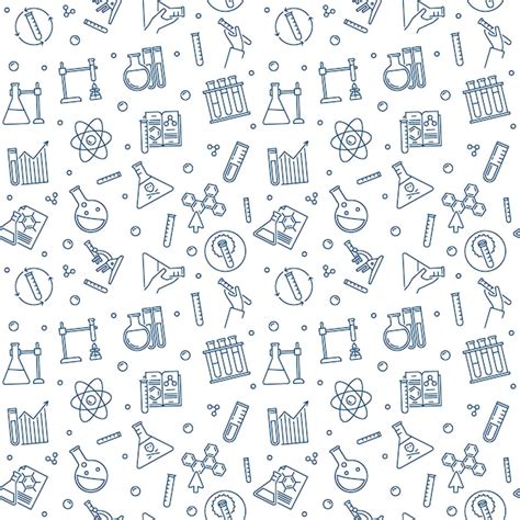 Premium Vector Chemistry Minimal Seamless Pattern Chemical Vector