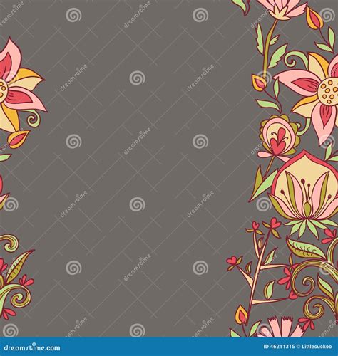 Seamless Border Texture With Flowers Stock Vector Illustration Of Hand Botanical 46211315