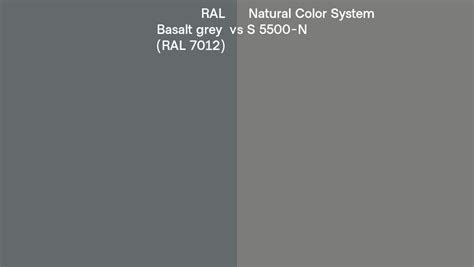 Ral Basalt Grey Ral 7012 Vs Natural Color System S 5500 N Side By