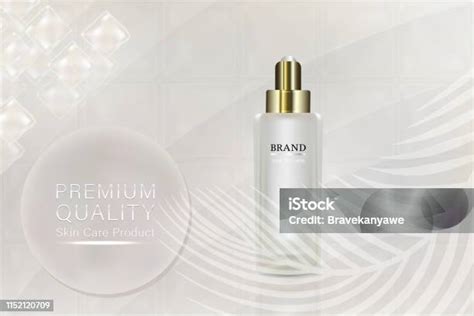 미용 제품 광고 배경으로 흰색 화장품 용기 고급 스킨 케어 광고를 사용할 준비가 삽화 벡터 개념에 대한 스톡 벡터 아트 및 기타 이미지 Istock