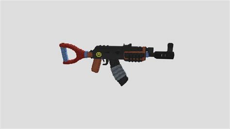 ak47 rust voxel 3d model by alternatciv [d66491f] sketchfab