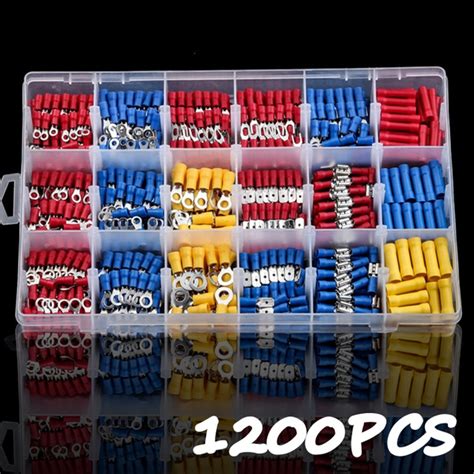1200pcs Insulated Electrical Wiring Connectors Set Assorted Wire Crimp