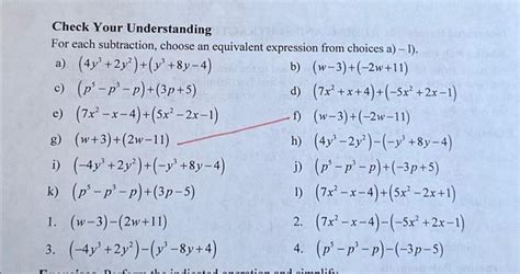 solved check your understanding for each subtraction choose