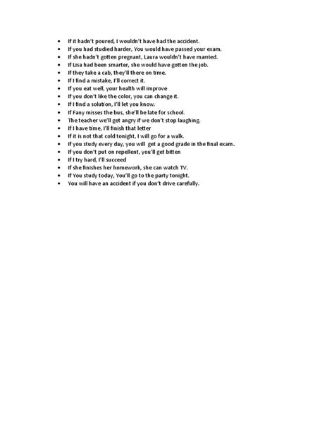 20 Examples First Conditionals Pdf