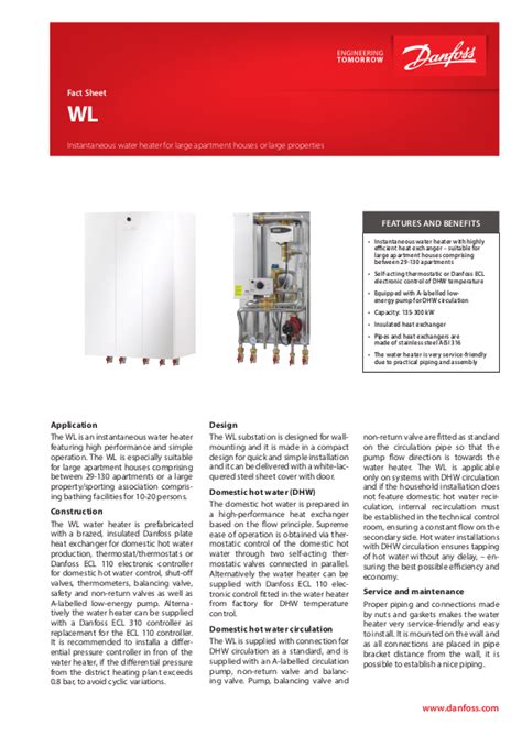 Danfoss Wl Fact Sheet Danfoss Wl Fact Sheet