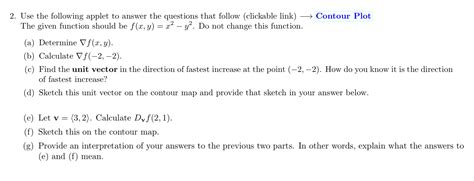 Solved 2 Use The Following Applet To Answer The Questions