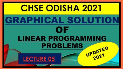 05 Graphical Solution Of Lpp2 Linear Programming Class 12 Youtube