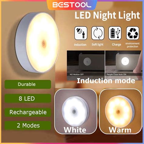 Jual Bestool Lampu Ampu Tidur Sensor Gerak Led Lampu Lemari Tangga Emergency Double Light Sensor