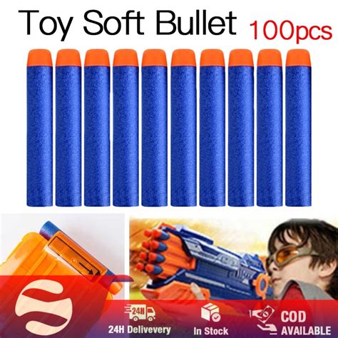 100pcs Nerf Bullets Eva Soft Hollow Hole Head 72cm Refill Bullet Darts