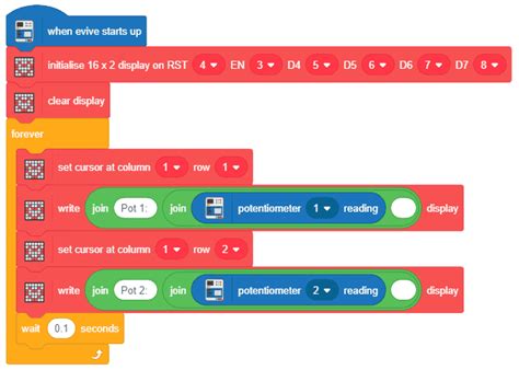 Interface A 16x2 Lcd Display With Evive Stempedia Education