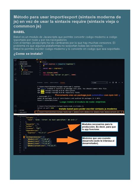 Node Express Babel Para Usar Js Moderno Import Export Pdf