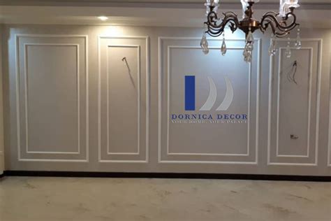 قاب بندی دیوار پذیرایی با ابزار پیش ساخته پلی یورتان