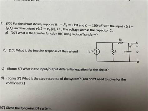 Solved 2 30 For the circuit shown suppose R1 R2 1kΩ and Chegg