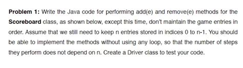 Solved Class For Storing High Scores In An Array In