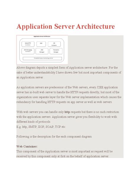 Application Server Architecture Pdf Application Server Web Server