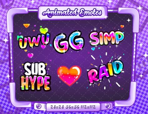 animated rainbow text emotes v1 totallyglamco