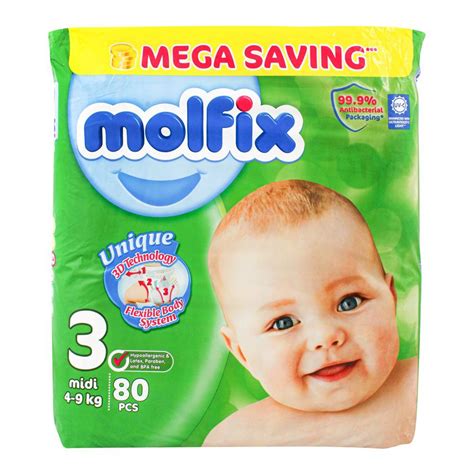 Molfix Diaper 3 Midi 4 9kg Mega 80 Pack Bundle Catch N Pack