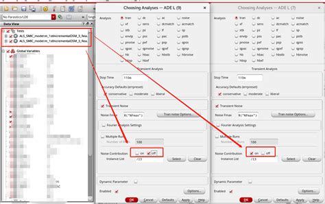 How To Silence Noise Of Different Part Of Circuit By A Parameter In Transient Simulation