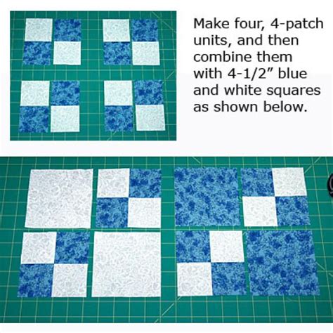 Finish Sewing Double Four Patch Quilt Blocks