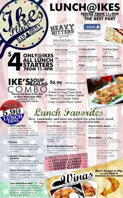 Menu Of Ikes Place In Abilene Ks 67410