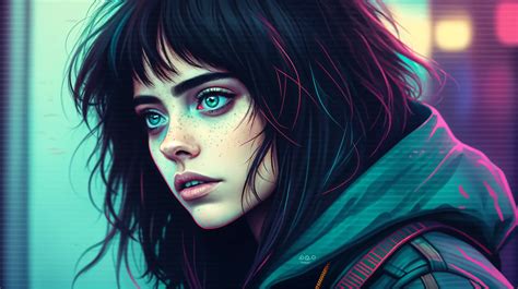 Neon Eyed Emo Girl — 4k Ultra Hd Wallpaper Midnight Emo 4k Cyan