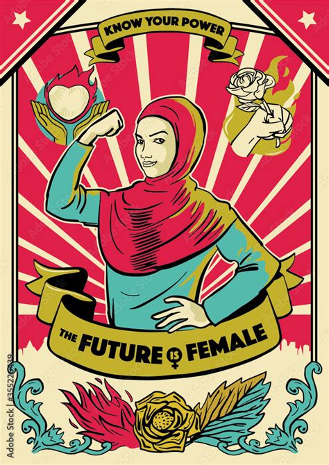 Propaganda Feminist Poster Vintage The Future Is Female Classic Style