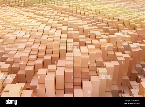 Colorful 3d Rendering Blocks Geometric Structure Shape Composition